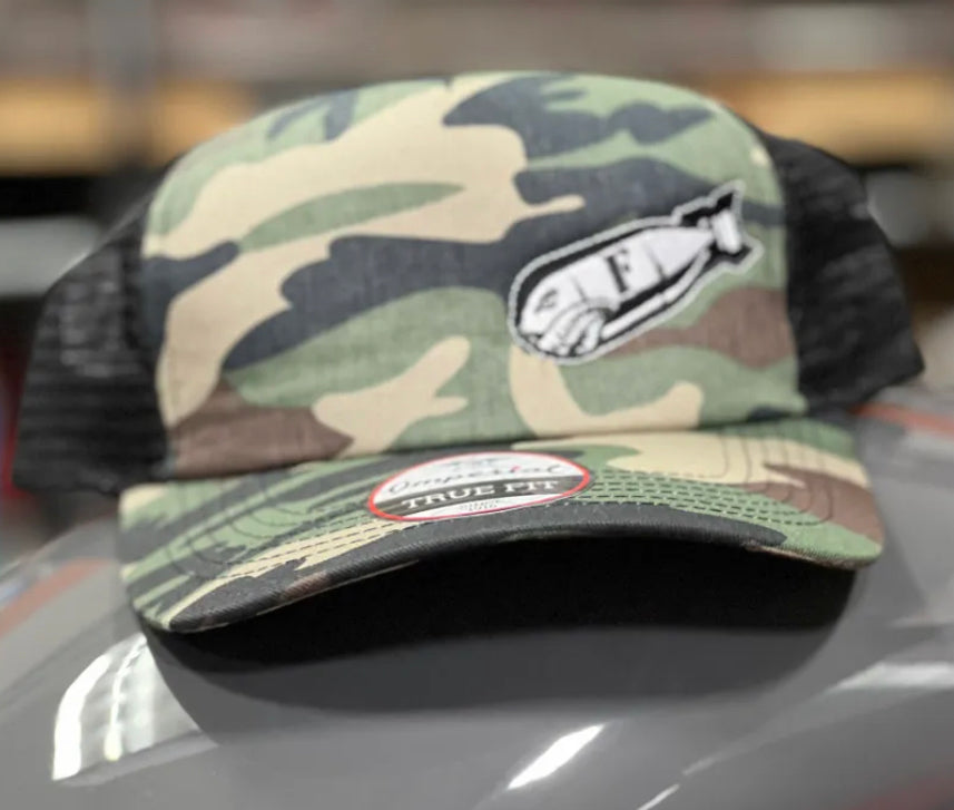 F BOMB CAMO TRUCKER HAT – fbombbaggers